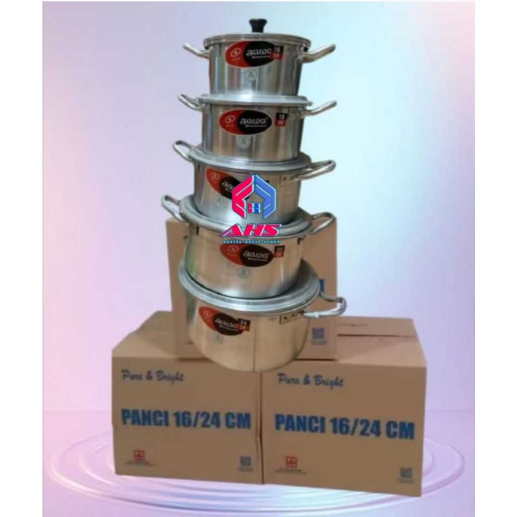 Jual Panci Set Jawa isi 5 pcs free buble wrap / panci set alumunium ...