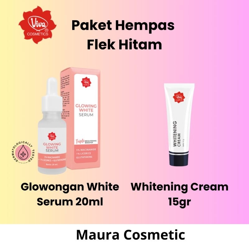Jual Paket Skincare Hilangkan Flek Hitam Viva Glowing White Serum ...
