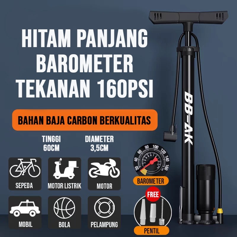 Jual Pompa Angin Ban Sepeda Dan Motor Kompa Sepeda Meter Tekanan Manual ...
