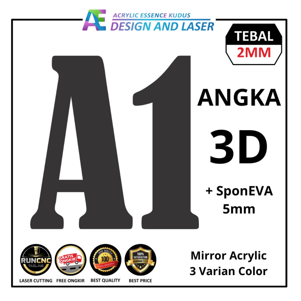 Jual Huruf Timbul Akrilik Spon Eva 3D | Huruf Akrilik Tebal dengan Spon ...