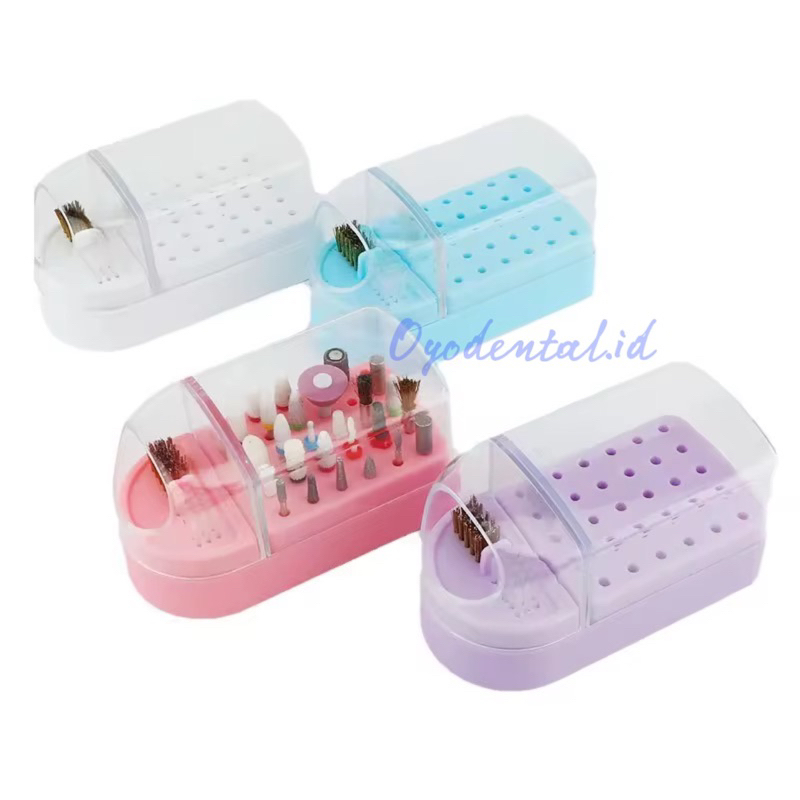 Jual Dental Bur Holder 30 Hole Brush / Tempat Penyimpanan Bur 30 Lubang ...