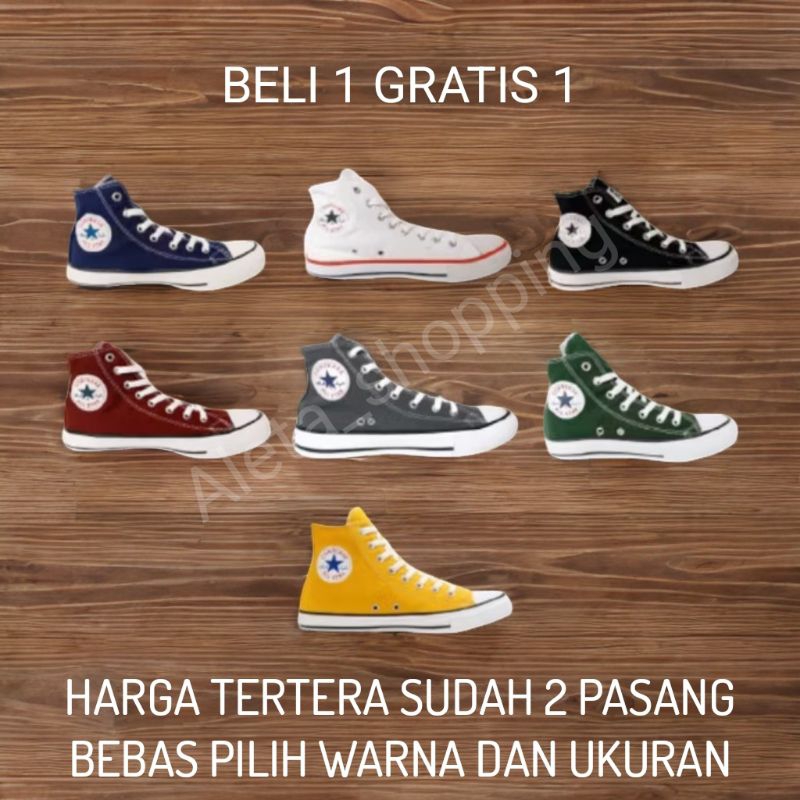 Jual Converse classic tinggi beli 1 gratis 1 bebas pilih warna dan ...