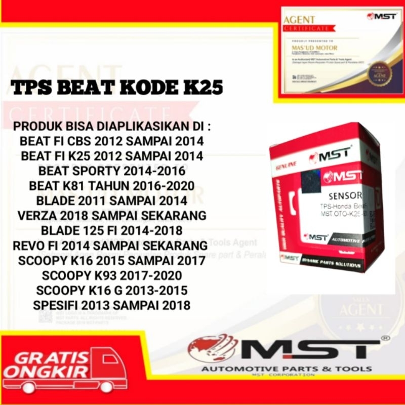 Jual TPS MST.OTO-K25-901. Beat Fi, Vario 110, Vario 125 Fi, Vario 150 ...