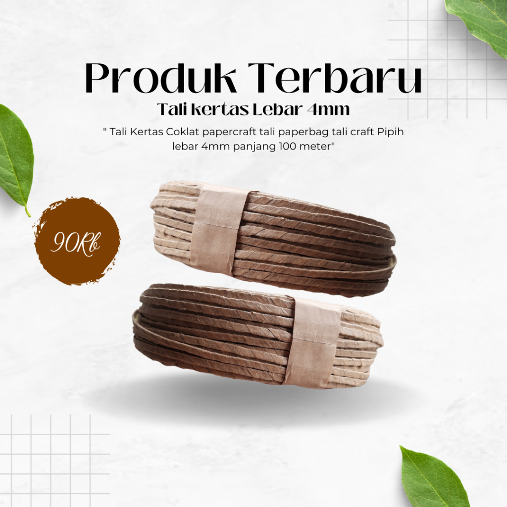 Jual Tali Kertas bentuk pipih Coklat papercraft tali kertas untuk ...