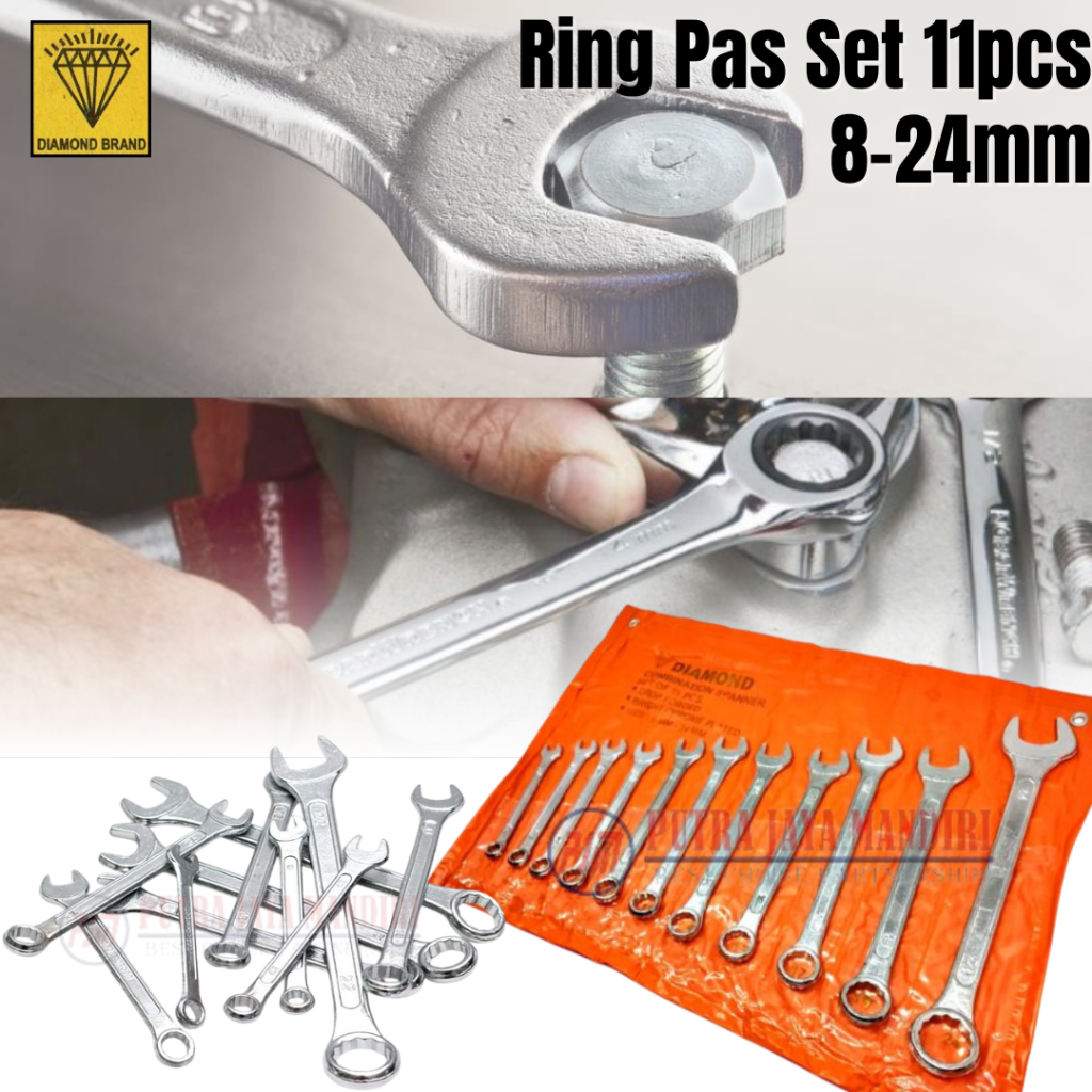Jual Diamond Kunci Ring Pass Set 11 Pc 8-22 Mm / Combination Wrench 11 ...