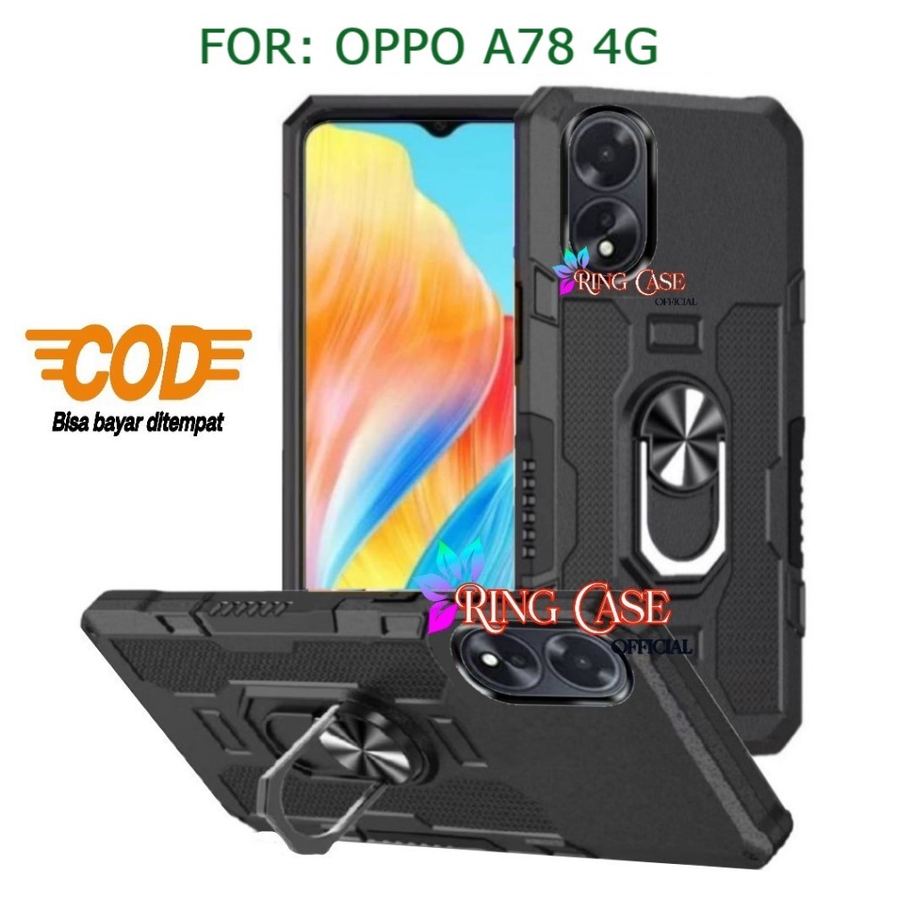 Jual Kesing Hard Case Hit Eye Ring For Oppo A78 4G Casing Standing ...