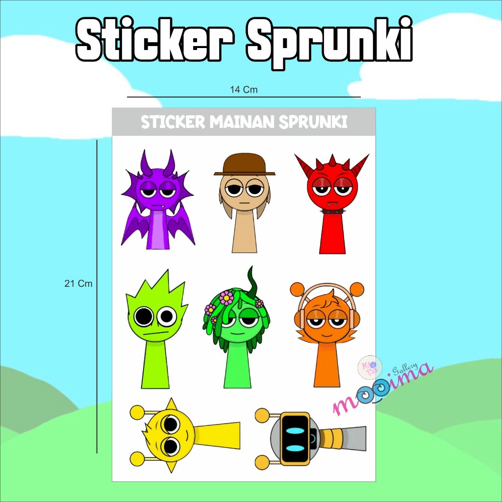 Jual Sticker sheet / sticker sprunki karakter viral | Shopee Indonesia