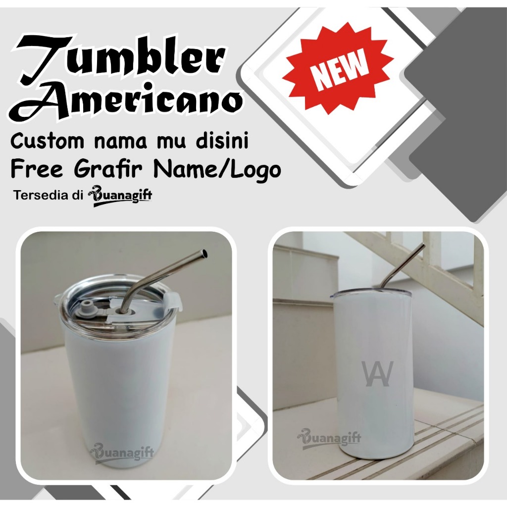 Jual Tumbler Americano Custom Grafir Stainless tahan panas dingin Free ...