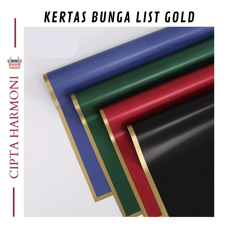 Jual Kertas Buket Bunga LIST GOLD LINE EMAS Flower Wrapping Paper ...