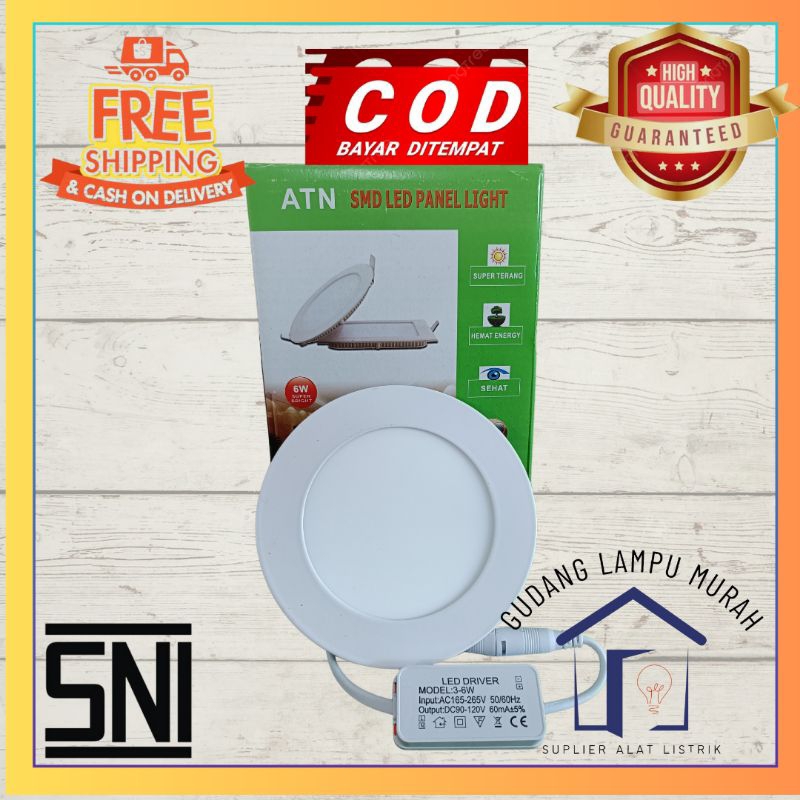 Jual Led Panel Inbow Bulat 6 watt ATN IB Panel Led bulat 6watt Putih ...