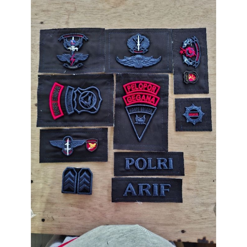 Jual Atribut Brevet Bordir PDL Brimob / Atribut Brevet Bordir PDL Polri ...
