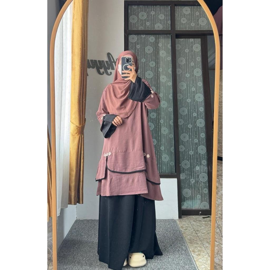 Jual Haliza One Set Rok Tunik Setelan Muslim Syari | Shopee Indonesia