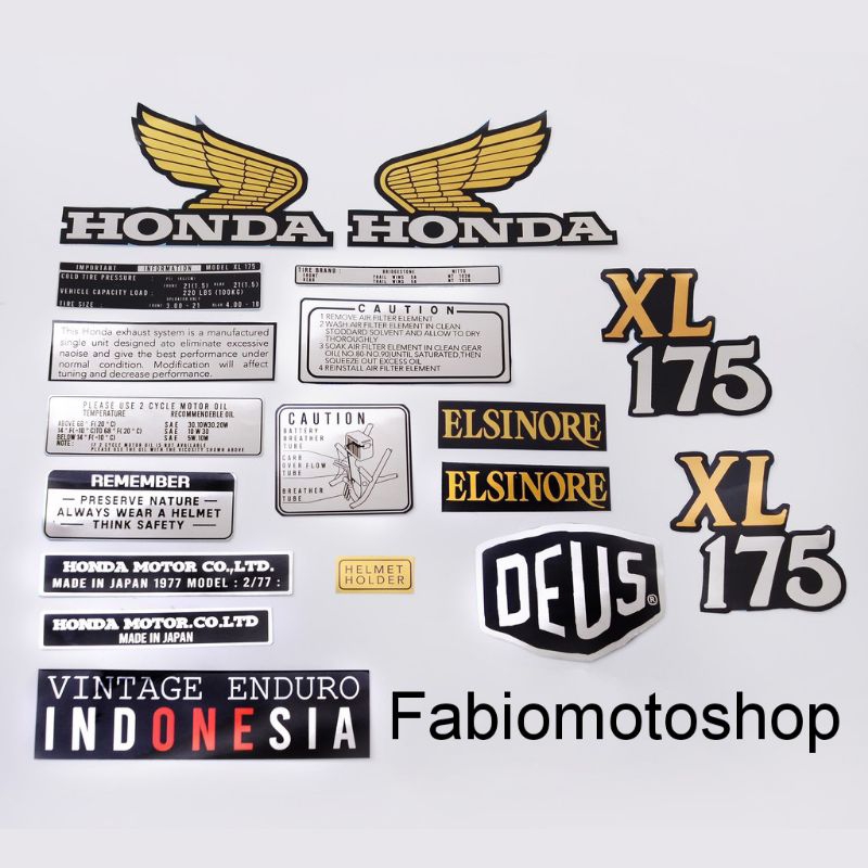 Jual Stiker Decal honda XL 125 dan XL 175 Elsinore Vintage Enduro ...