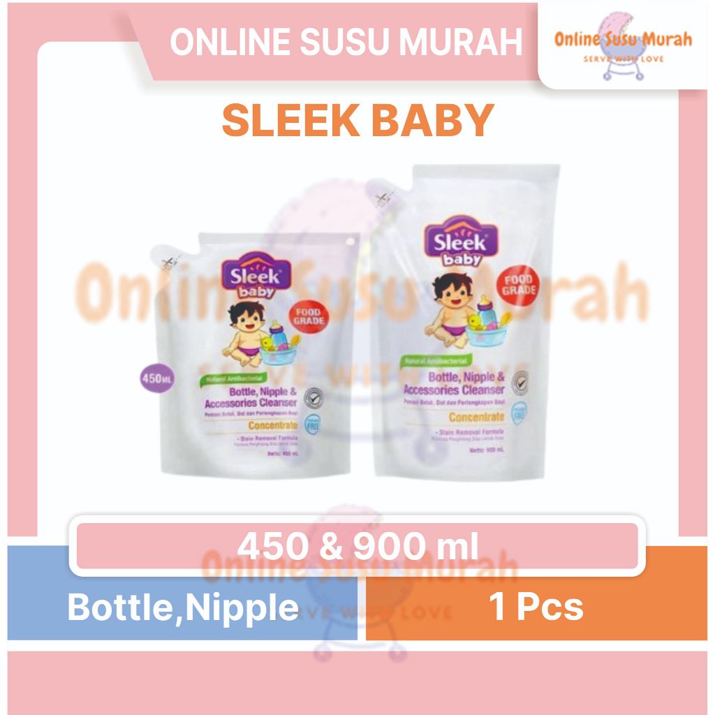 Jual SLEEK BABY BOTTLE 450 ML 900 ML REFILL 450ML 900ML PEMBERSIH BOTOL ...
