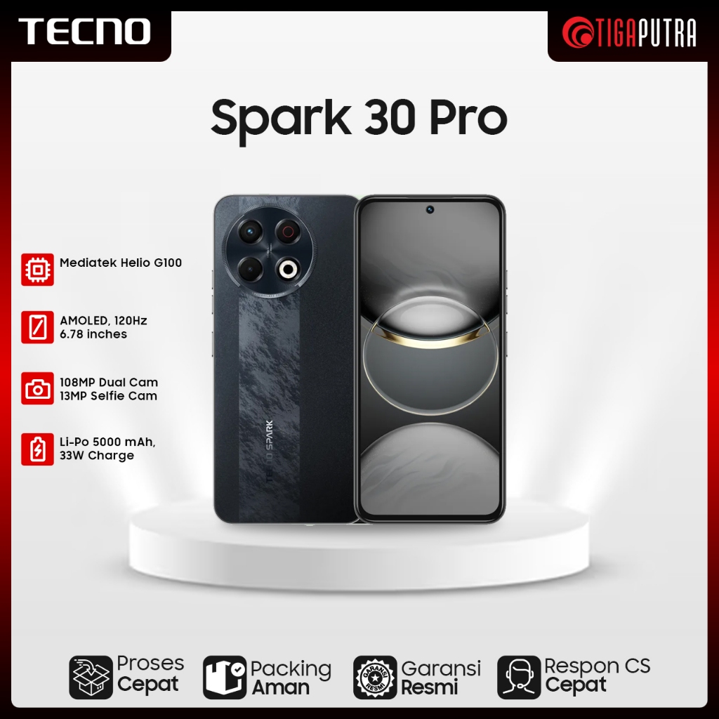 Jual Tecno Spark 30 Pro (RAM 8+8GB Extended, ROM 128/256GB, Amoled ...