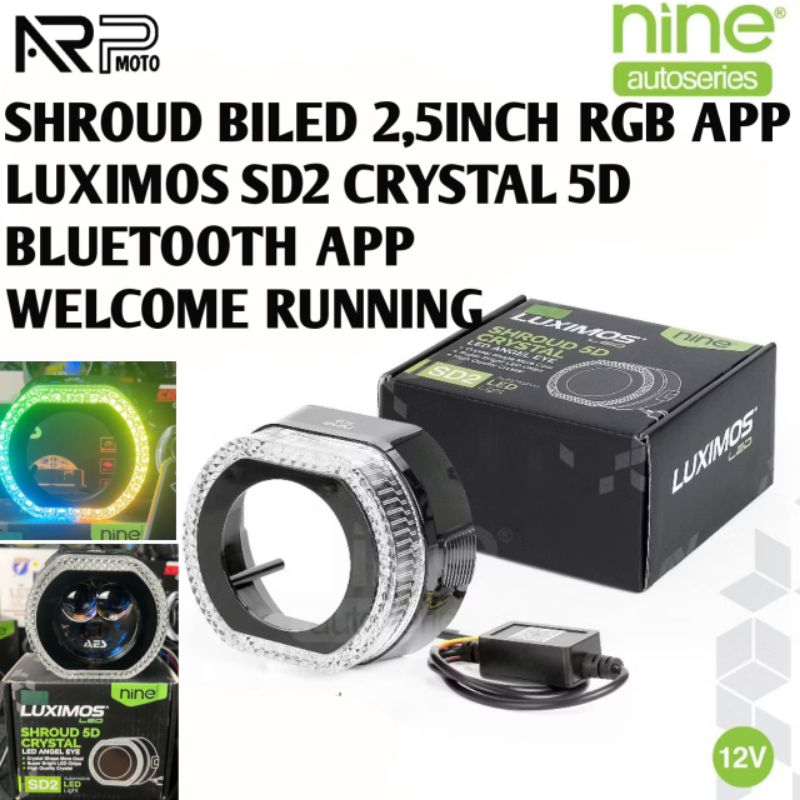 Jual SHROUD BILED 2,5 INCH 5D CRYSTAL RGB APP BLUETOOTH LUXIMOS SD2 ...