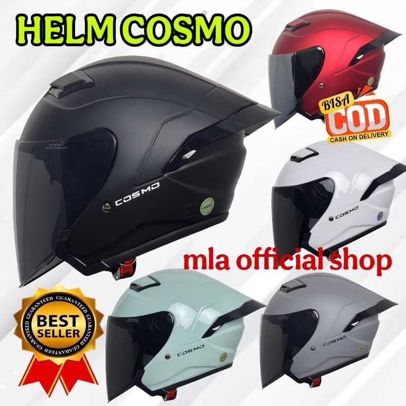 Jual Helm MLA Cosmo + Spoiler Paket Ganteng Kaca Visor hitam Premium ...