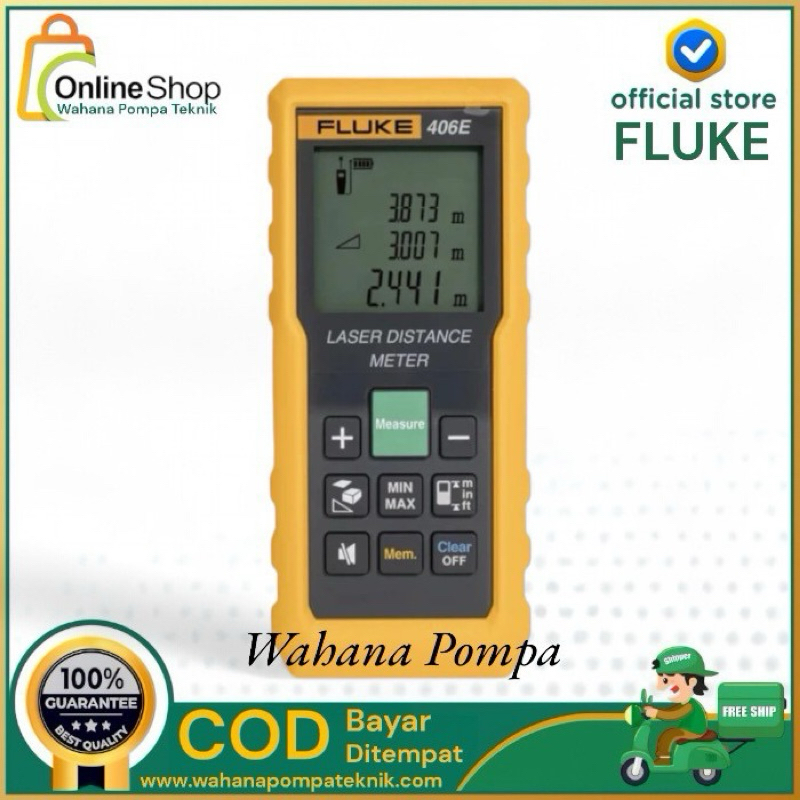 Jual Laser Distance Meter Fluke 406E Meteran Laser Digital Rangefinder ...