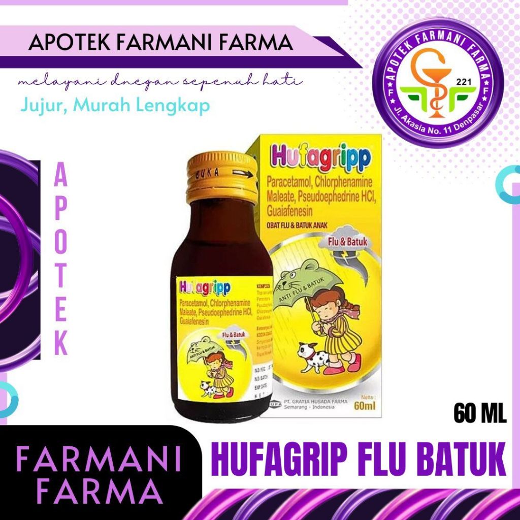 Jual HUFAGRIP FLU BATUK SYR 60ML (KUNING) / HUFAGRIP KUNING / 60 ML ...