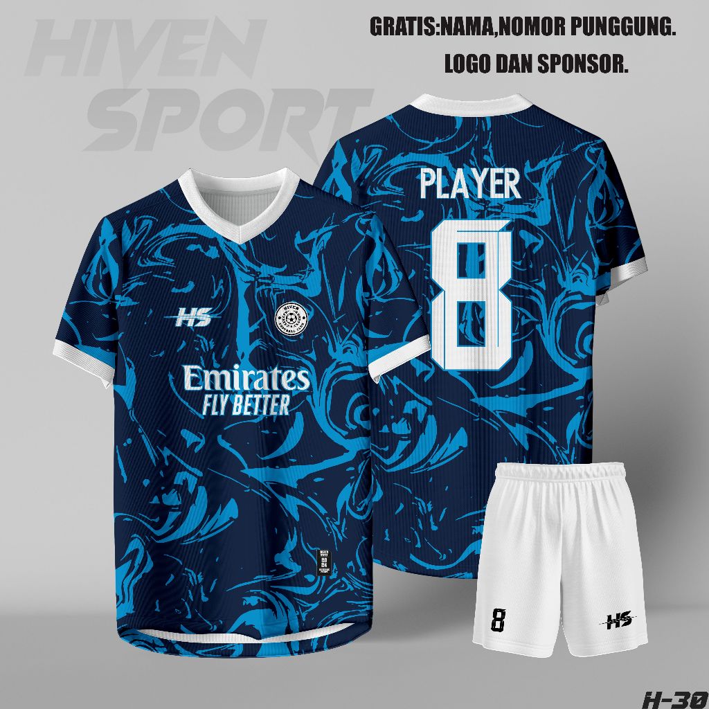 Jual Jersey Futsal / Sepak Bola Printing custom nama nomor punggung ...
