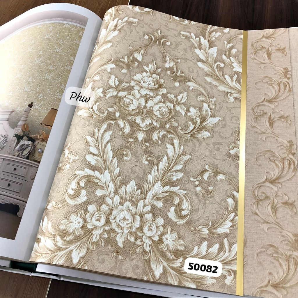 Jual WALLPAPER DINDING BATIK KLASIK UKIRAN MEWAH ELEGANT COKLAT PUTIH ...