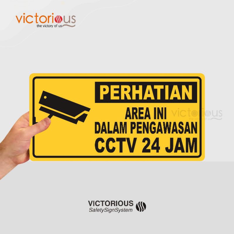 Jual Sticker CCTV | Perhatian Area Ini Dalam Pengawasan CCTV 24 Jam Sticker Vinyl Tahan Air ...