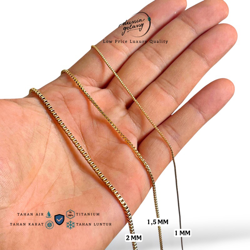 Jual Kalung Titanium ITALY Silver Emas Titanium 316L Pria Wanita ITALY ...