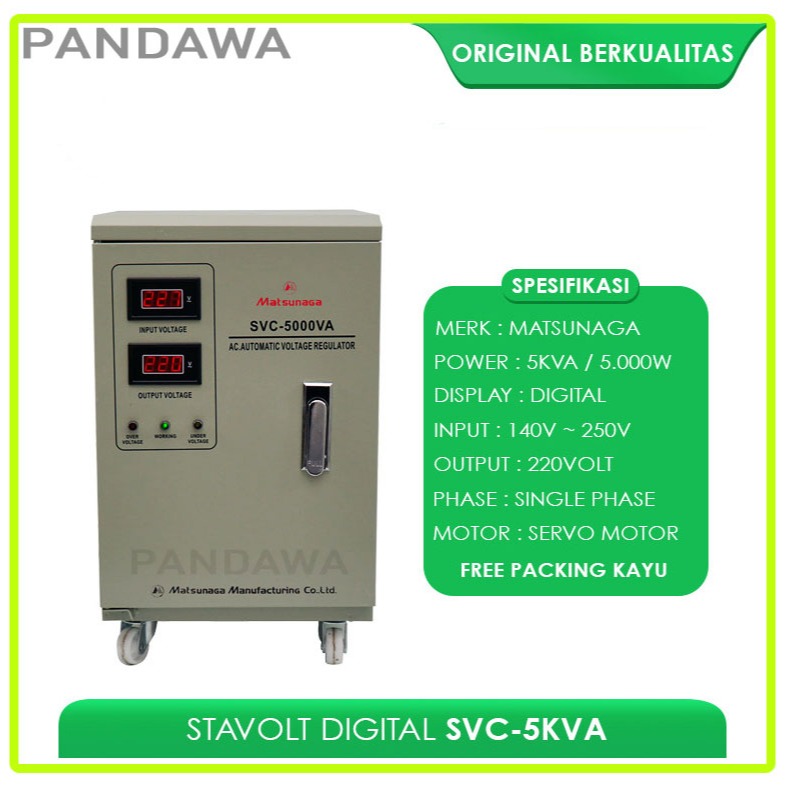 Jual Matsunaga Stabilizer DIGITAL 5000NA Stabilizer Stavol 5000 WATT ...