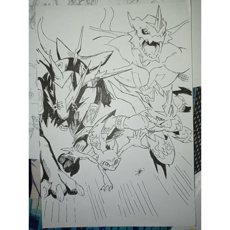 Jual Sketsa Digimon V-mon Evolution A5 | Shopee Indonesia