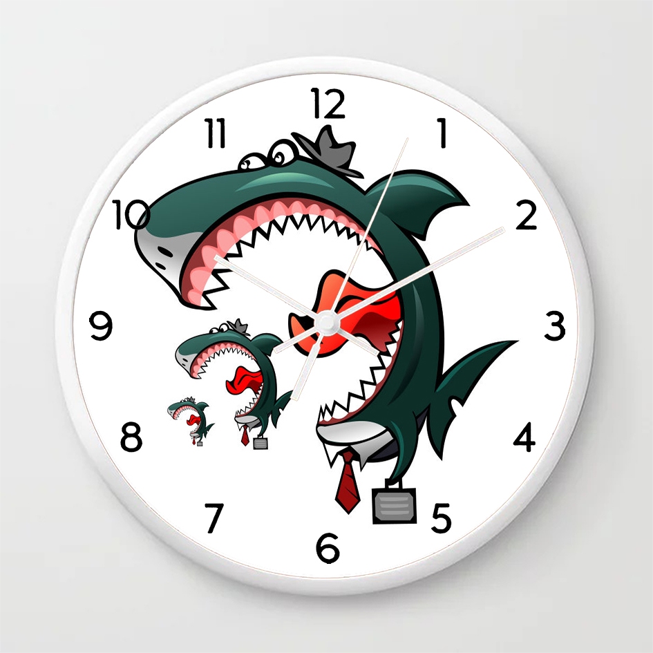 Jual Jam dinding kreatif komik jam bulat senyap dekorasi dinding cocok ...