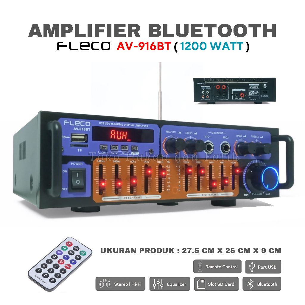 Jual Audio Power Amplifier Fleco AV-916BT - Amplifier Bluetooth USB/SD ...
