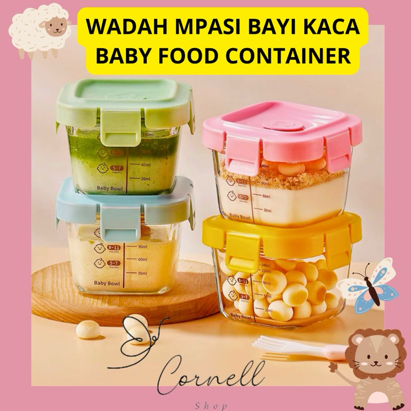 Jual Wadah Mpasi Kaca Tempat Mpasi Kaca kotak Tempat Makan Bayi isi 3 ...