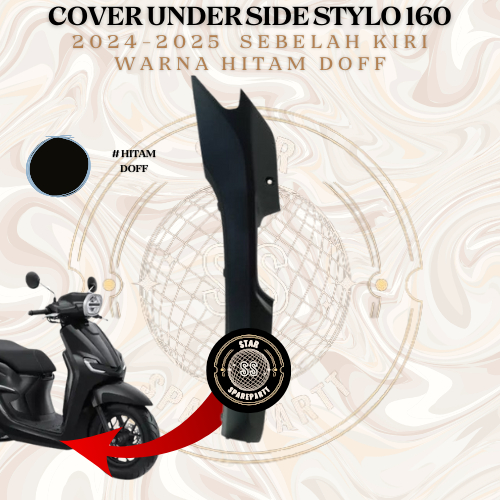 Jual Cover under side STYLO 160 2024 2025 KIRI (L) Warna Hitam doff ...
