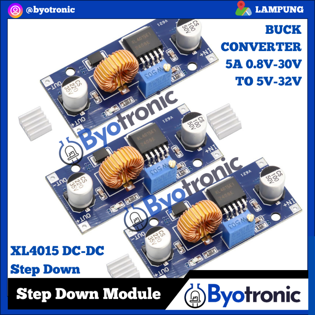 Jual XL4015 DC To DC Step Down Buck Converter 5A 0.8V-30V To 5V-32V | Shopee Indonesia