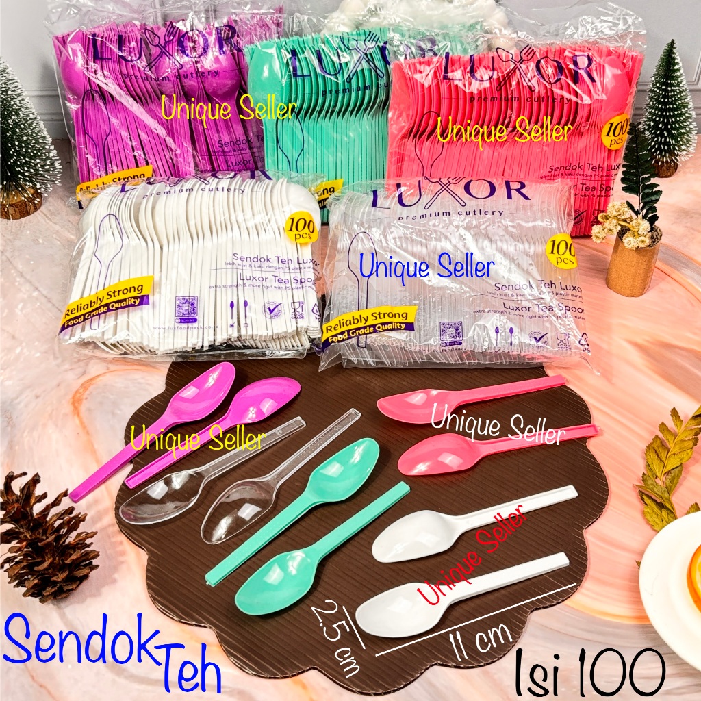 Jual [Isi100] Sendok Teh Plastik LUXOR Bening / Sendok Puding Pudding ...