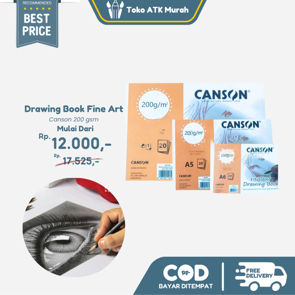 Jual Canson Fine Art Drawing Book 200gsm A6 / A5 / A4 Isi 30 Lembar ...