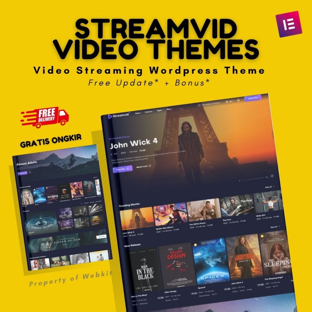 Jual StreamVid - Video Streaming WordPress Theme - GPL | Shopee Indonesia