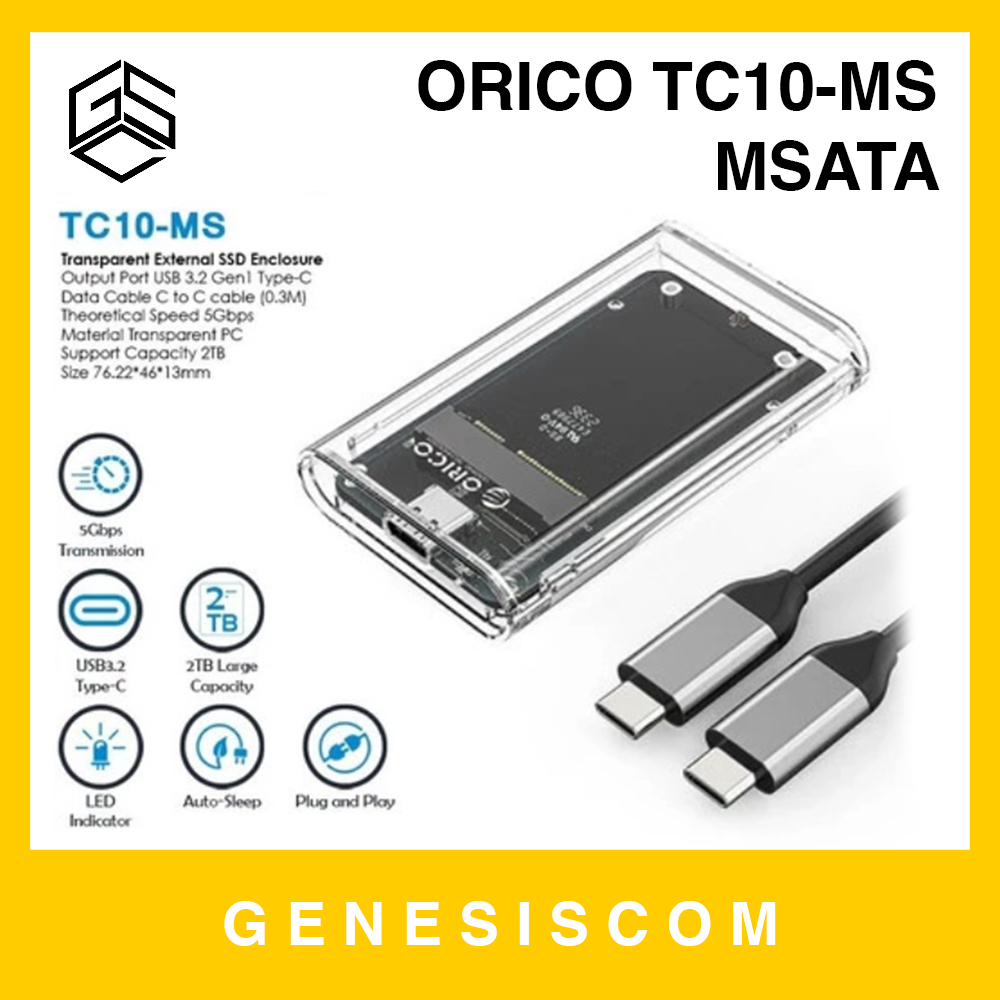 Jual Case SSD ORICO TC10-MS MSATA to USB3.2 Type C - Transparan ...