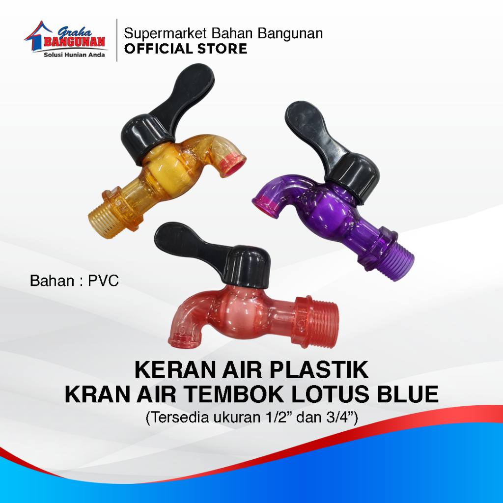Jual Keran Plastik Blue Lotus / Kran Plastik / Kran Tembok / Kran Air ...