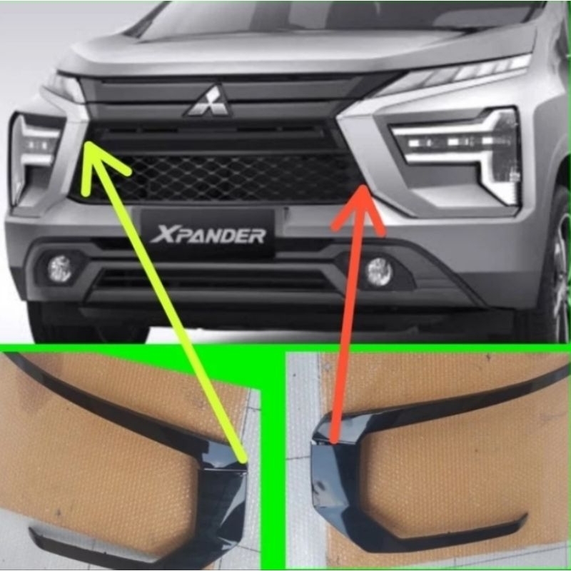 Jual List Lampu Depan Mitsubishi Expander Warna Hitam Glosy Dan Hitam ...