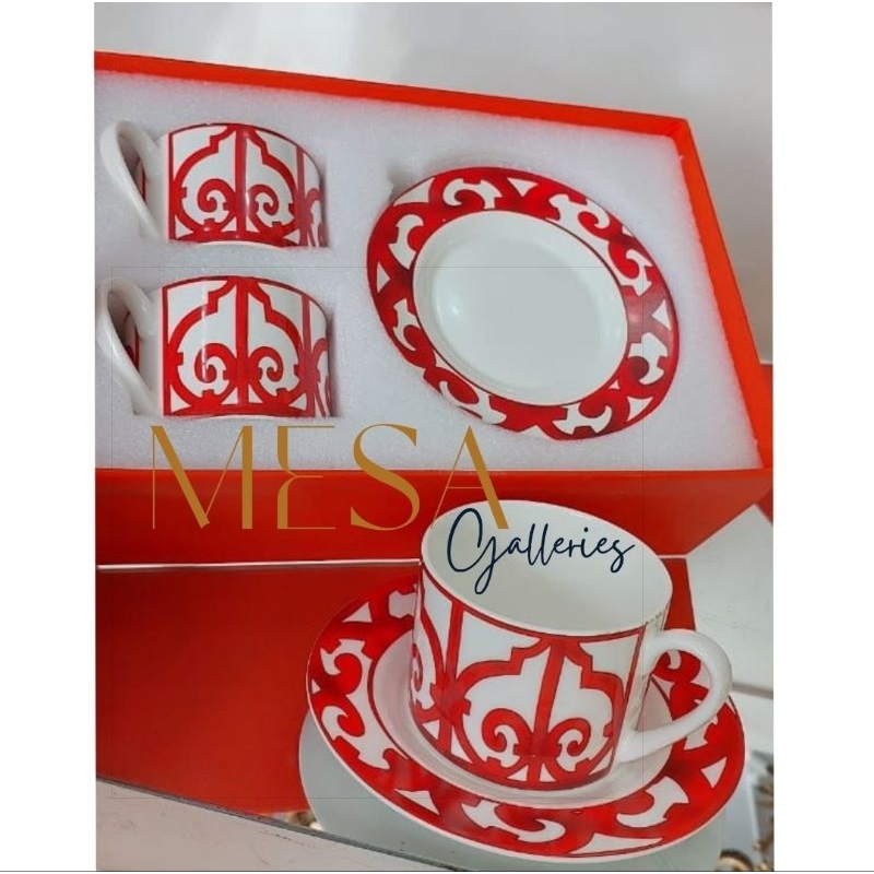 Jual teacup keramik merah mewah box | Shopee Indonesia