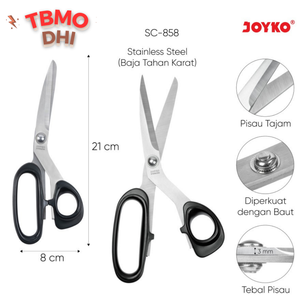Jual TBMO Gunting Scissors Joyko SC-858 / Gunting Joyko | Shopee Indonesia