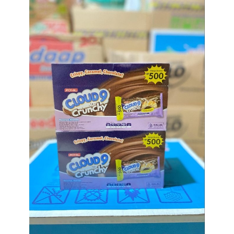 Jual CLOUD9 CRUNCHY Crispy, Caramel, Chocolate [1 Box isi 24 Pcs ...