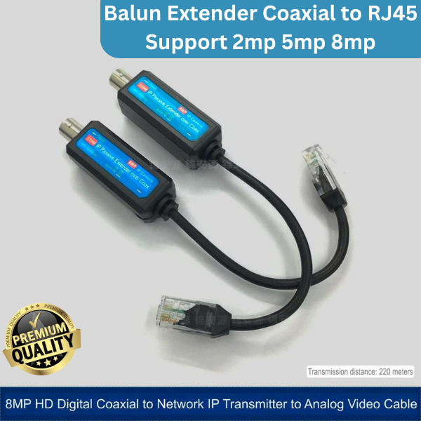 Jual Balun Extender Coaxial to R45 Passive IP Coaxial Extender Support ...