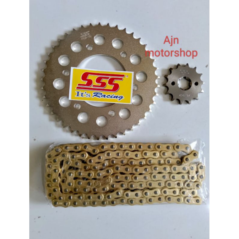 Jual gear gir Set Sss 415 428 rantai Gold Ninja 150 R/Ninja150 RR/ninja 150 SS | Shopee Indonesia
