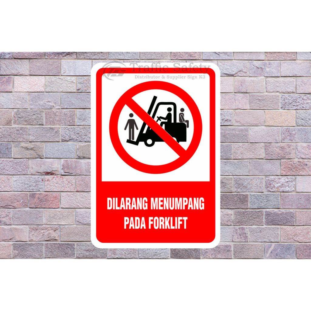Jual Rambu dilarang menumpang pada forklift - Plat Alumunium 1.2mm ...