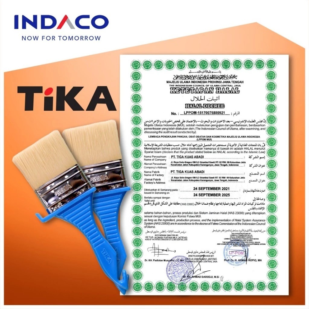 Jual KUAS TIKA PREMIUM TANPA BULU BABI SEMUA UKURAN/kuas cat tembok ...