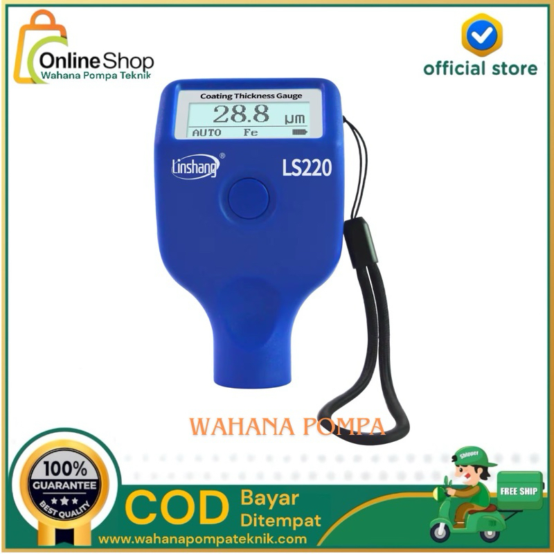 Jual LS220 Coating Thickness Gauge Test Non-Magnetic Non-Conductive Fe ...