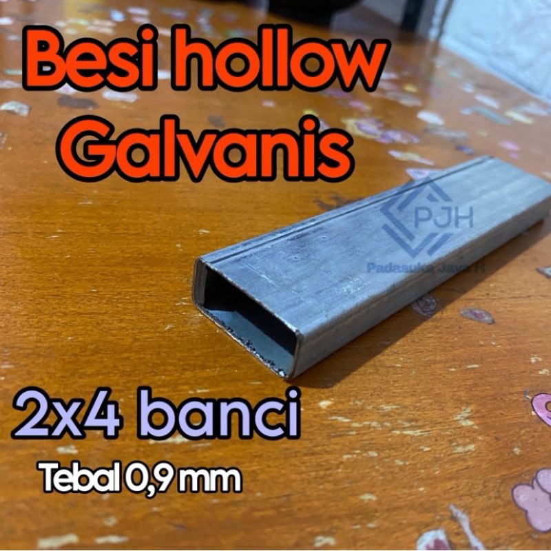 Jual Besi hollow galvanis 2x4 banci tebal 0,9mm. besi holo kotak ...