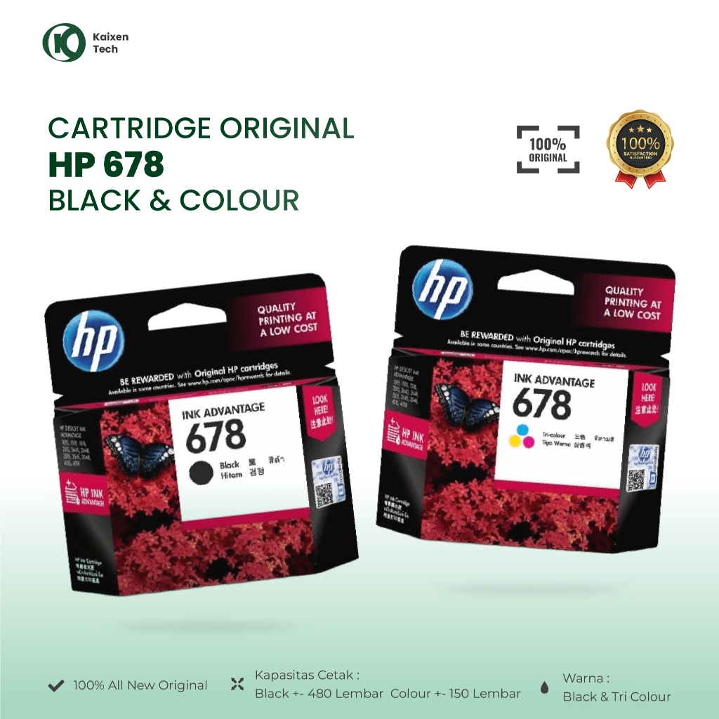 Jual TINTA CATRIDGE HP 678 Ink Catridge(CZ108AA) For Printer HP1515 ...